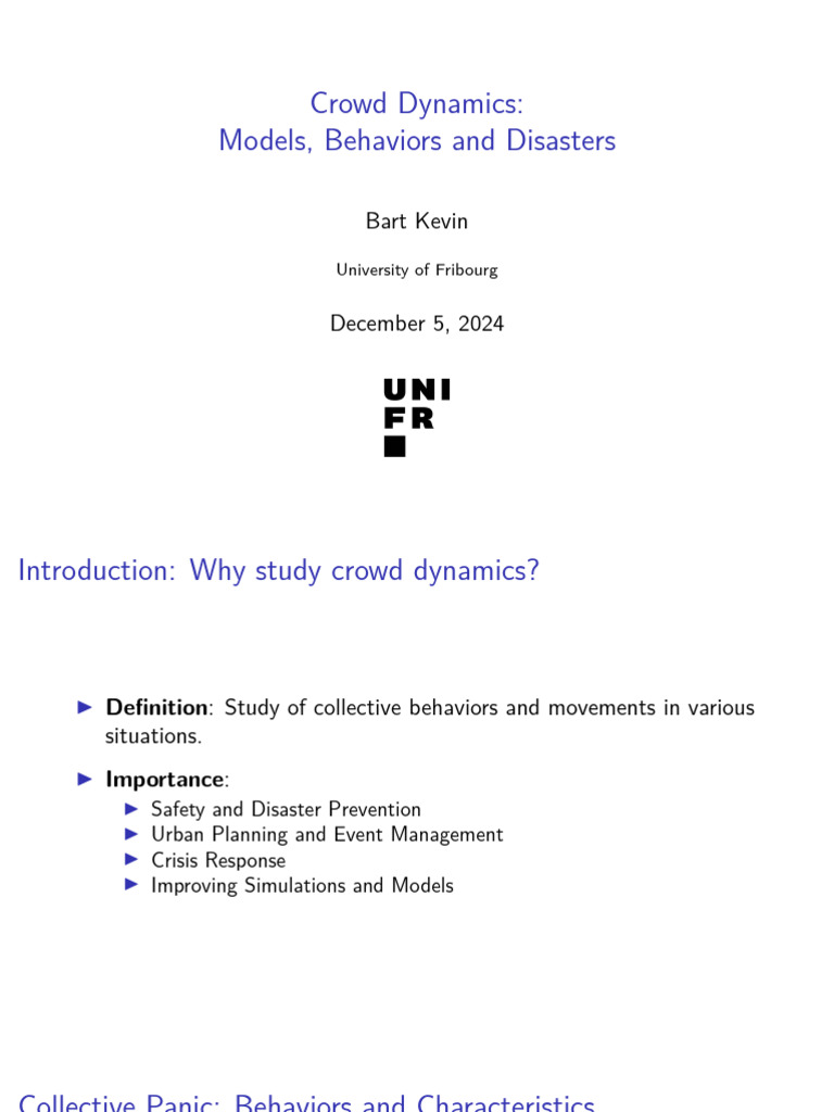 Crowd_Dynamics_Diapo10min | PDF | Force | Mechanics
