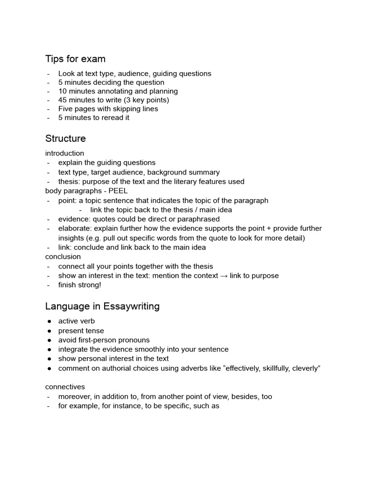 IB Eng Lang Lit Paper 1 Notes | PDF