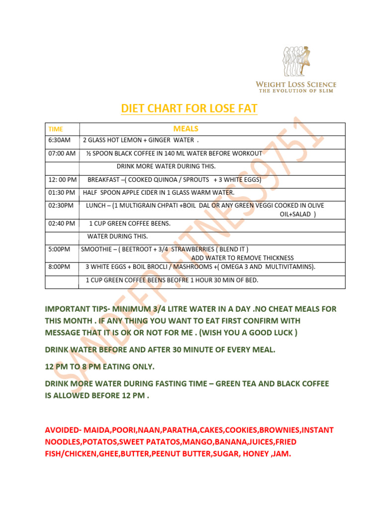 DIET CHART FOR DEVI | PDF