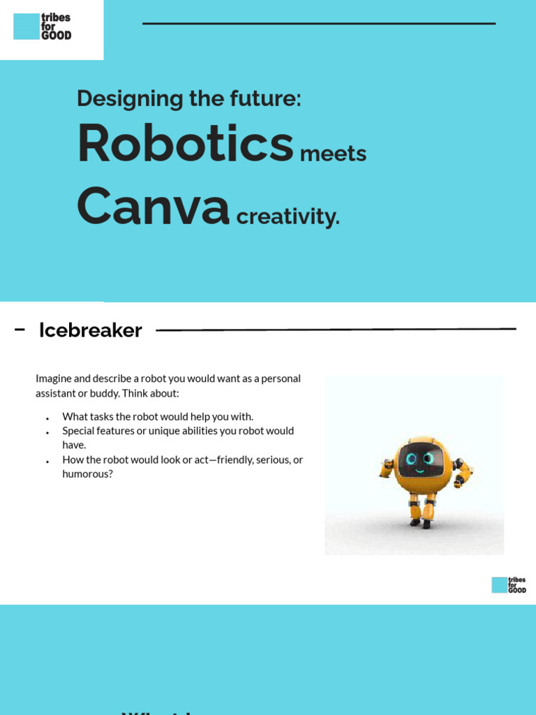 Designing The Future Robotics Meets Canva Creativity Pdf Robotics