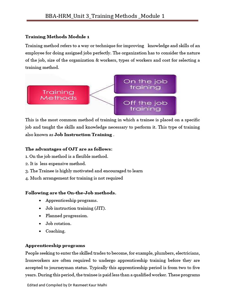 HRM Training Methods Module1 | PDF | Business | Behavior Modification
