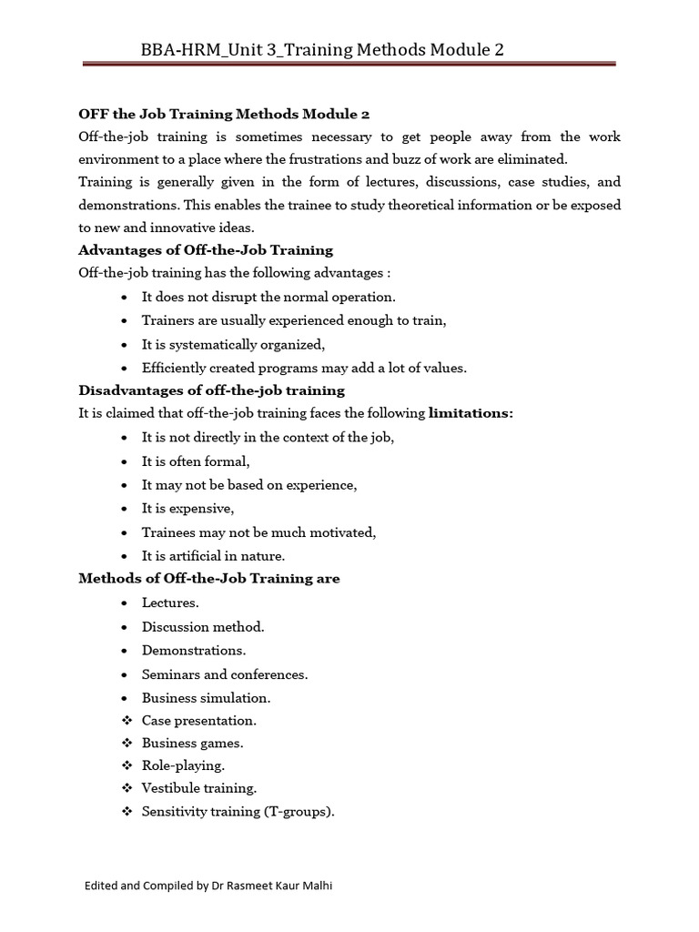 HRM Training Methods Module2 | PDF | Simulation | Psychological Concepts