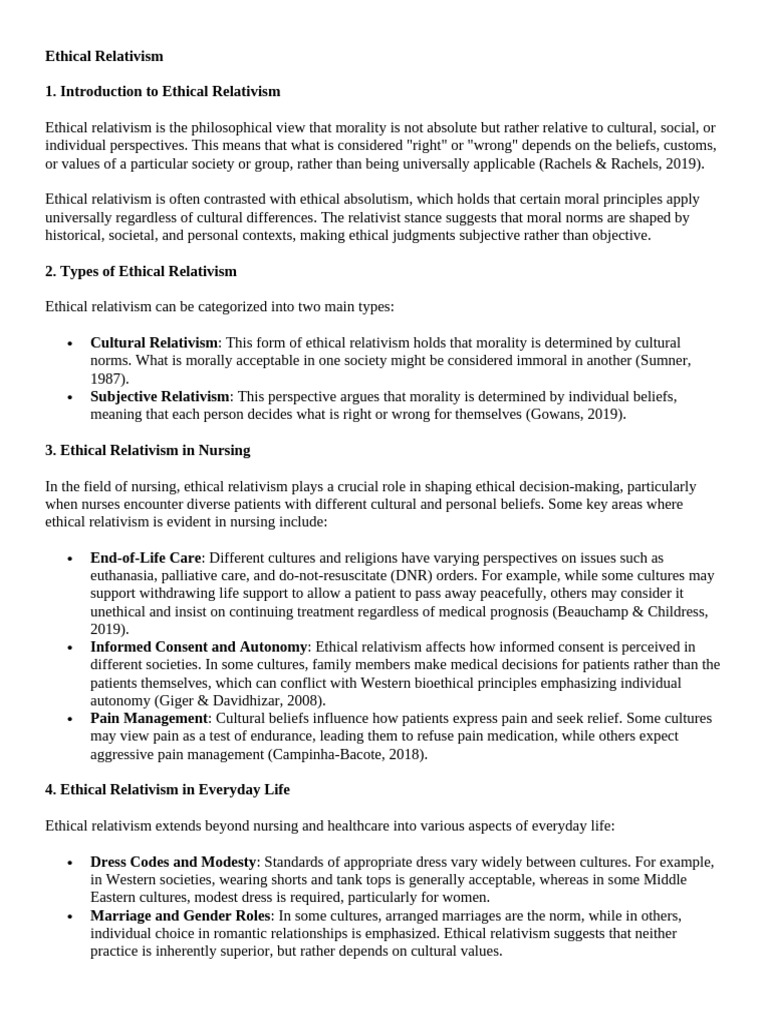 Understanding Ethical Relativism Concepts | PDF | Relativism | Morality