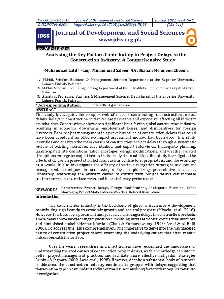 Analyzing The Key Factors Contributing To Project | PDF | Supply Chain ...