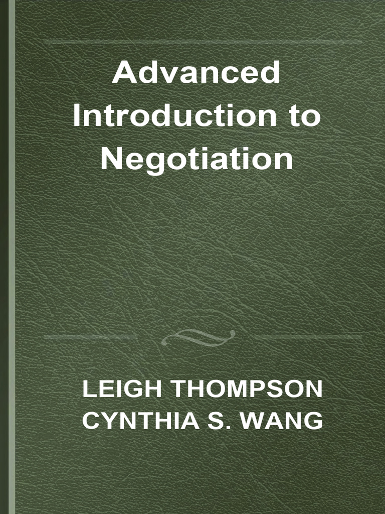 (Elgar Advanced Introductions) Leigh Thompson, Cynthia S. Wang - Advanced Introduction To ...