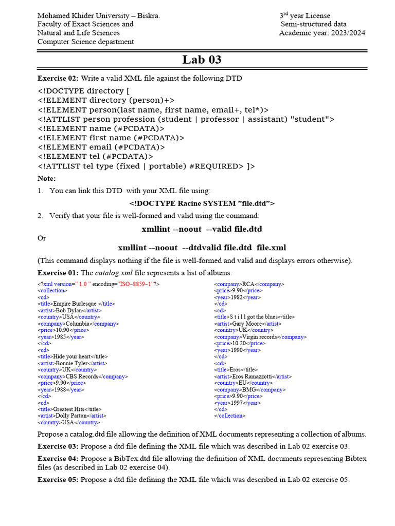 lab3 | PDF | Xml | Data Model