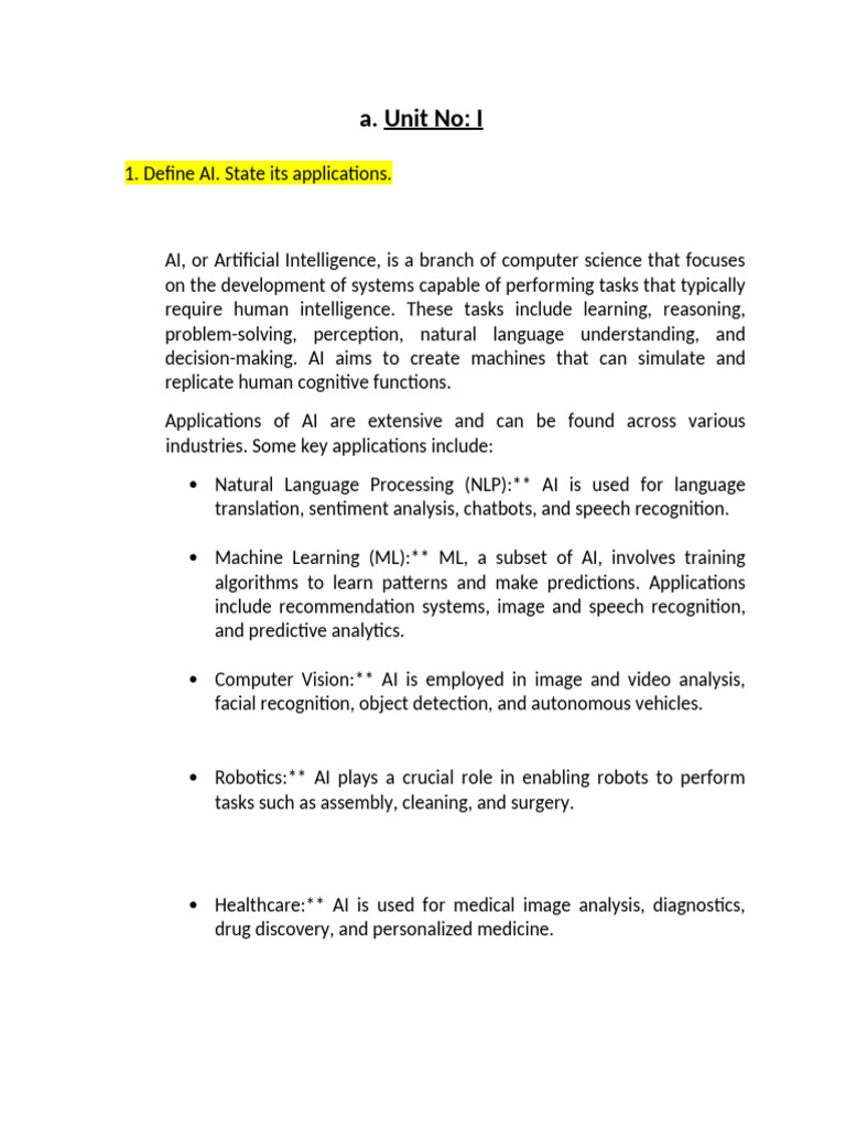 AI IMP QB | PDF | Artificial Intelligence | Intelligence (AI) & Semantics