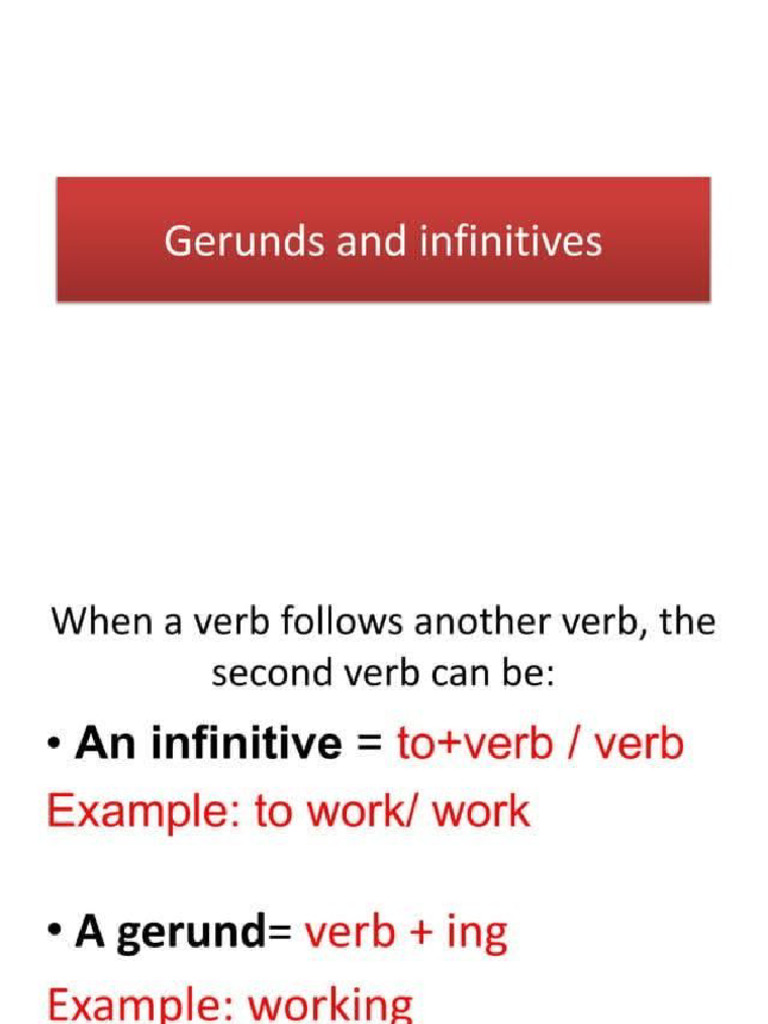 Gerund and Infinitive | PDF