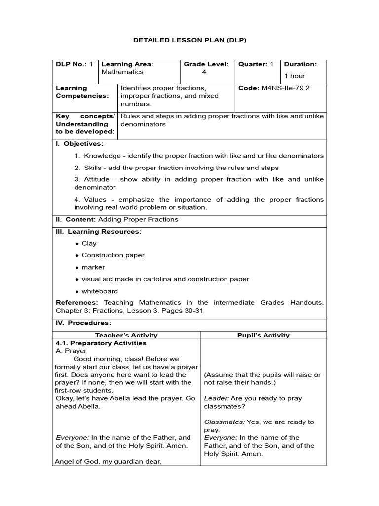 Grade 4 Math: Adding Fractions | PDF | Learning