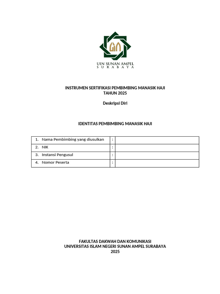 Sertifikasi Pembimbing Manasik Haji 2025 | PDF