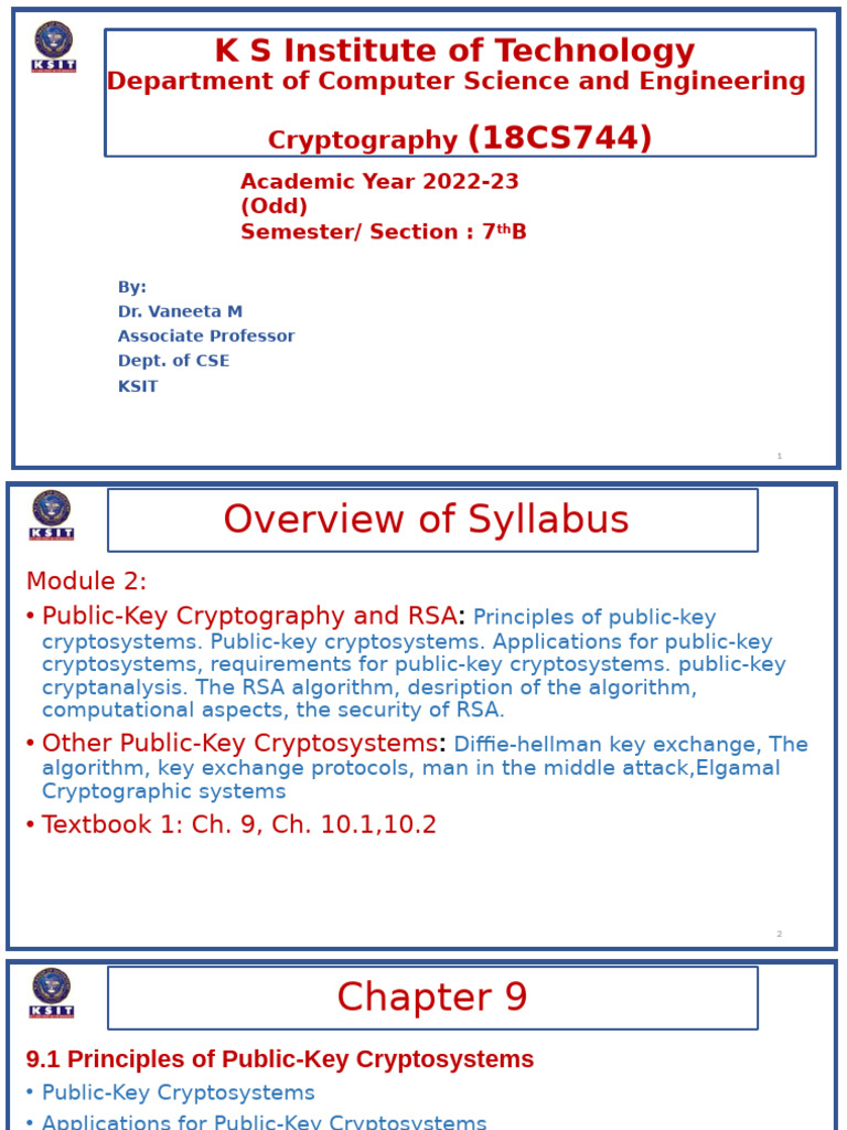 Crypto Module 2 Stud | PDF | Public Key Cryptography | Cryptography