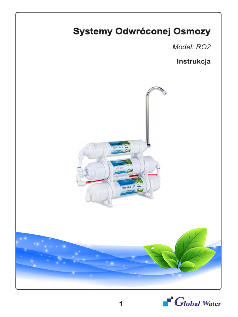 Filtr wody osmoza RO2 Instrukcja 01.22 | PDF