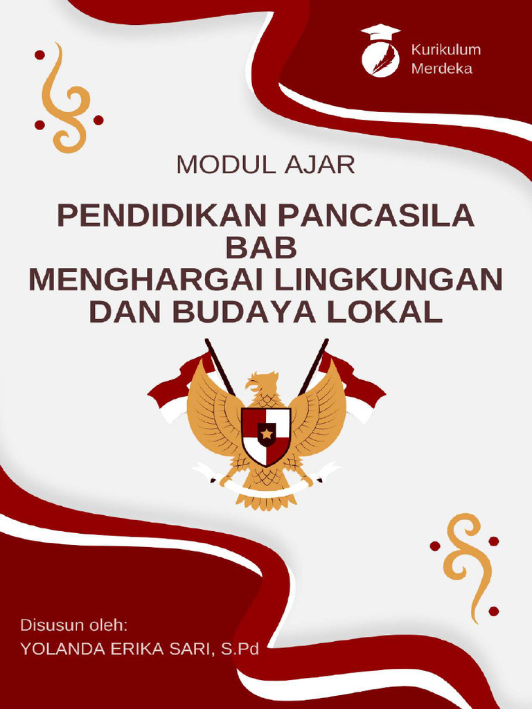 Merah Putih Modern Elegan Sampul Modul Ajar Pendidikan Pancasila ...