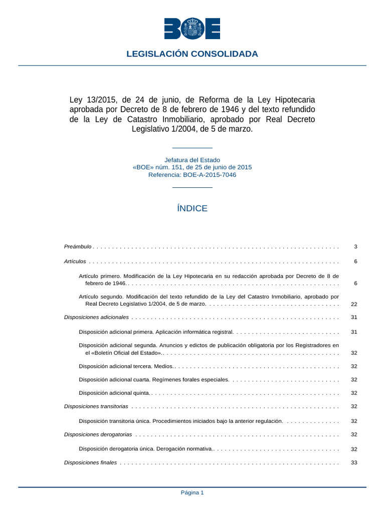 Ley Del Catastro Inmobiliario | PDF | Propiedad | Bienes raíces