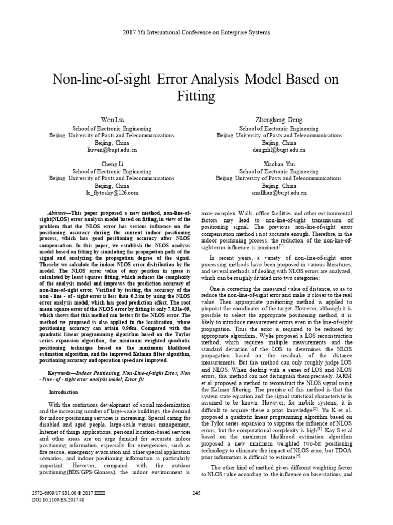 Non-Line-of-Sight_Error_Analysis_Model_Based_on_Fitting | PDF | Waves | Radio Propagation