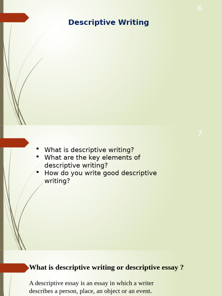 Mastering Descriptive Writing Techniques | PDF