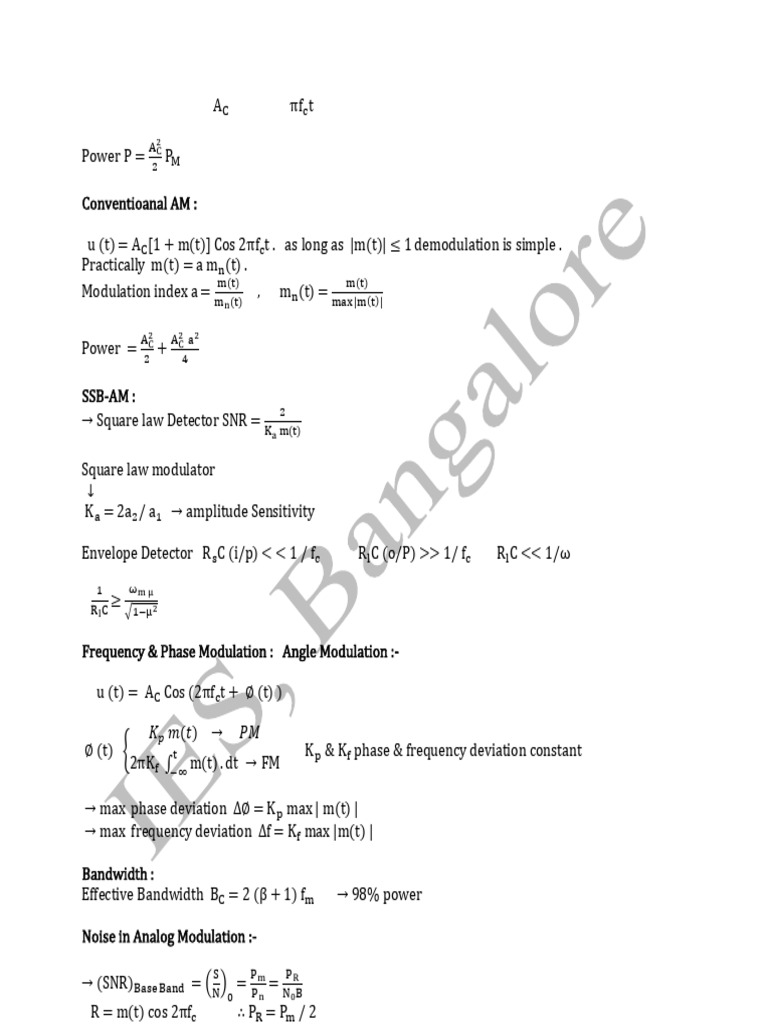 ECE Formula Sheet PDF | PDF | P–N Junction | Waves