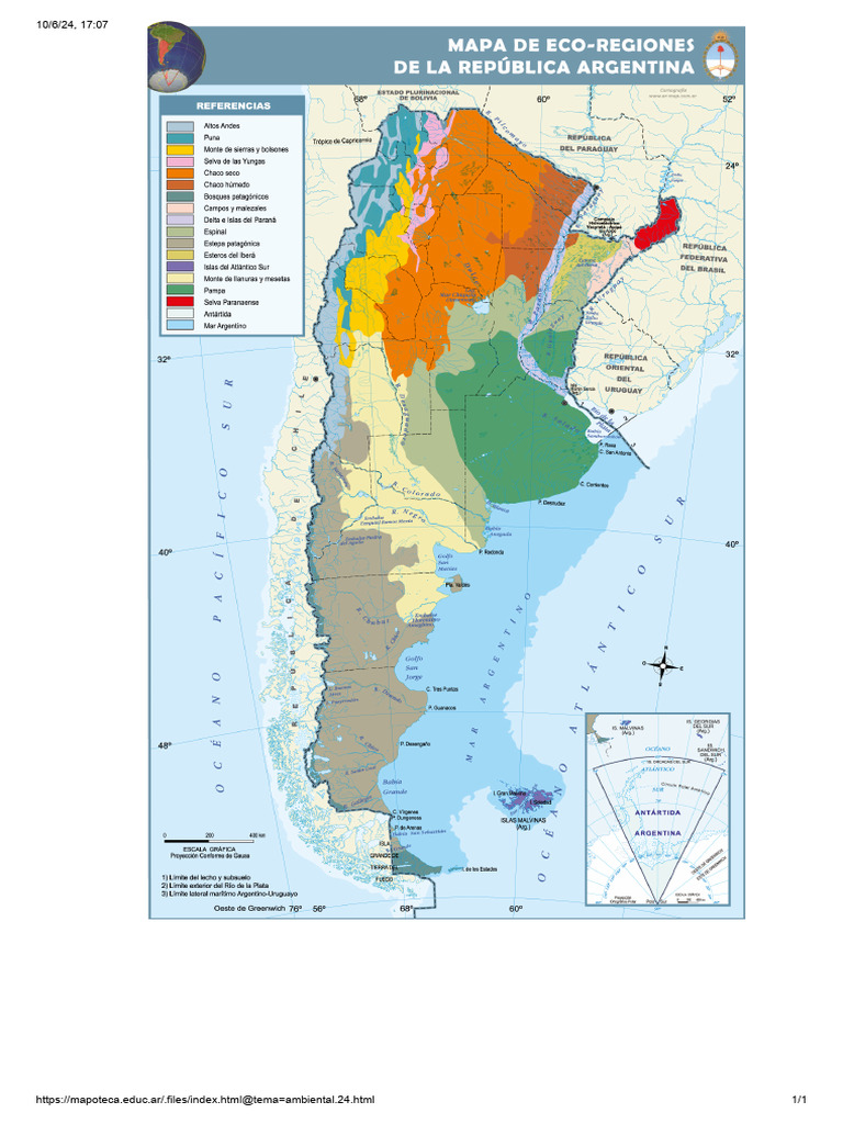 Mapas de República Argentina - Eco-Regiones | PDF