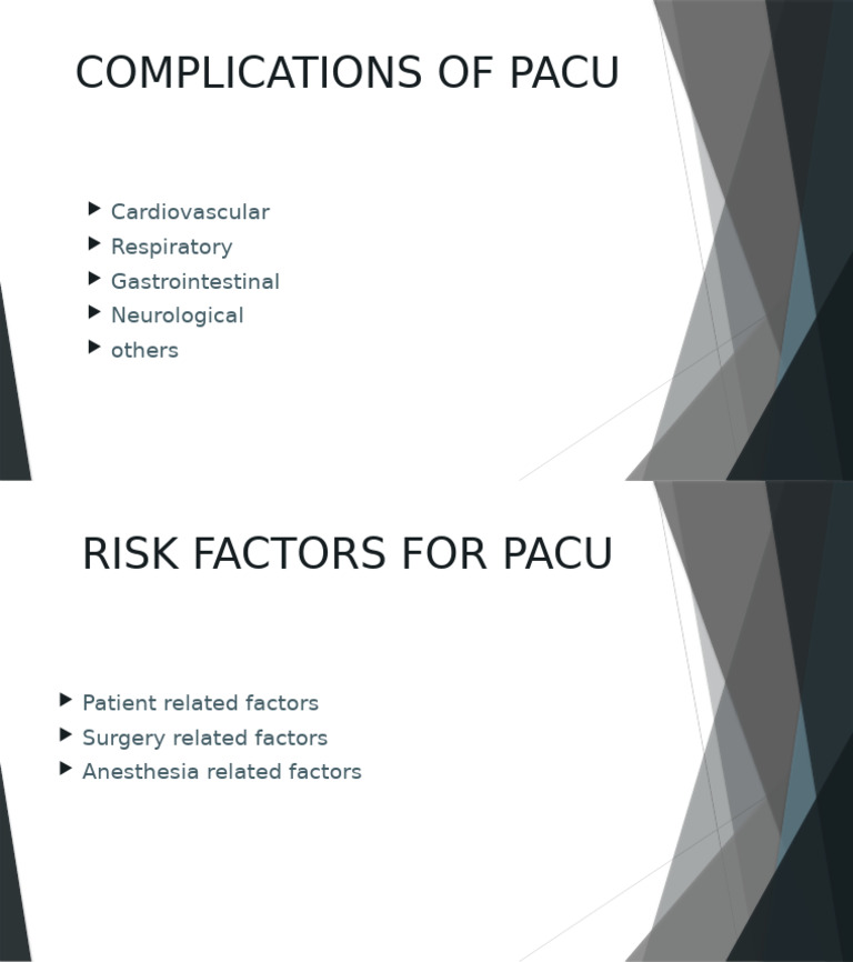 Complications of Post Anaesthetic Care | PDF