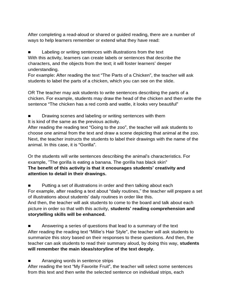 Engaging Reading Activities for Students | PDF | Reading Comprehension ...