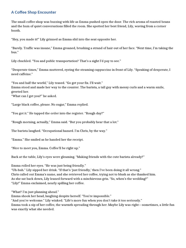 A Coffee Shop Encounter | PDF
