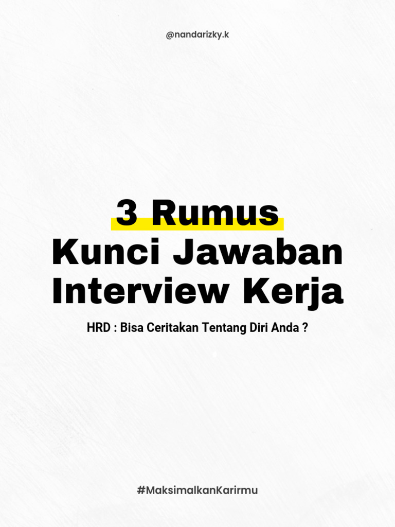 3 RUMUS KUNCI JAWABAN INTERVIEW | PDF