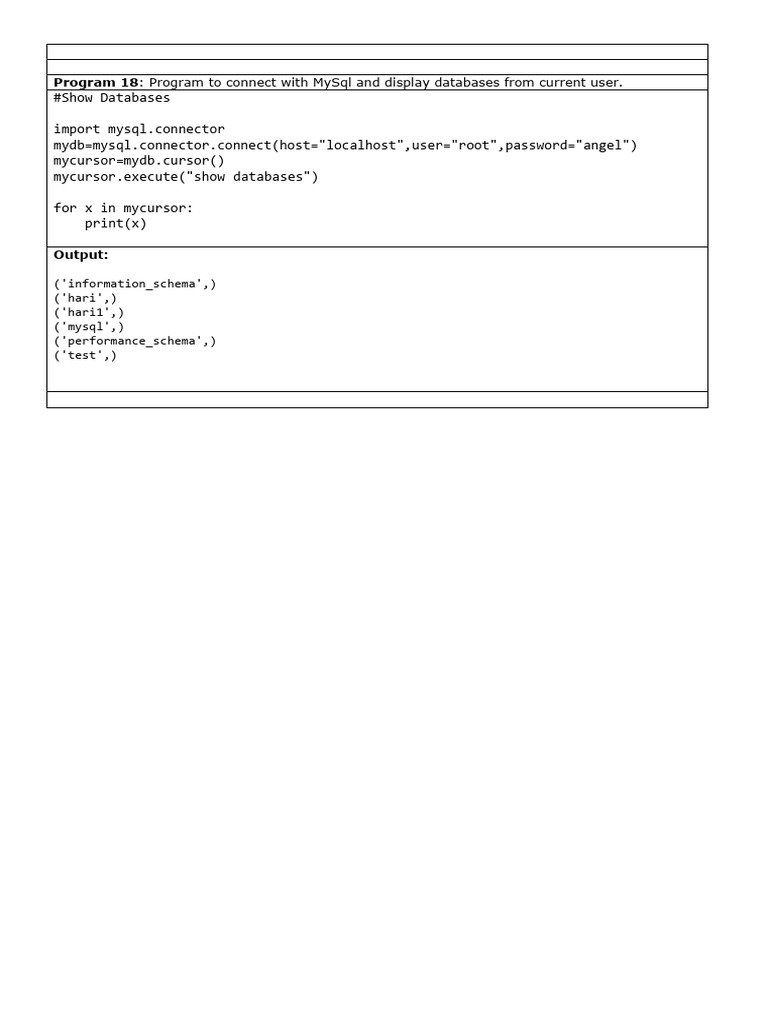 MySQL Python Programs for Employee Management | PDF | Software ...