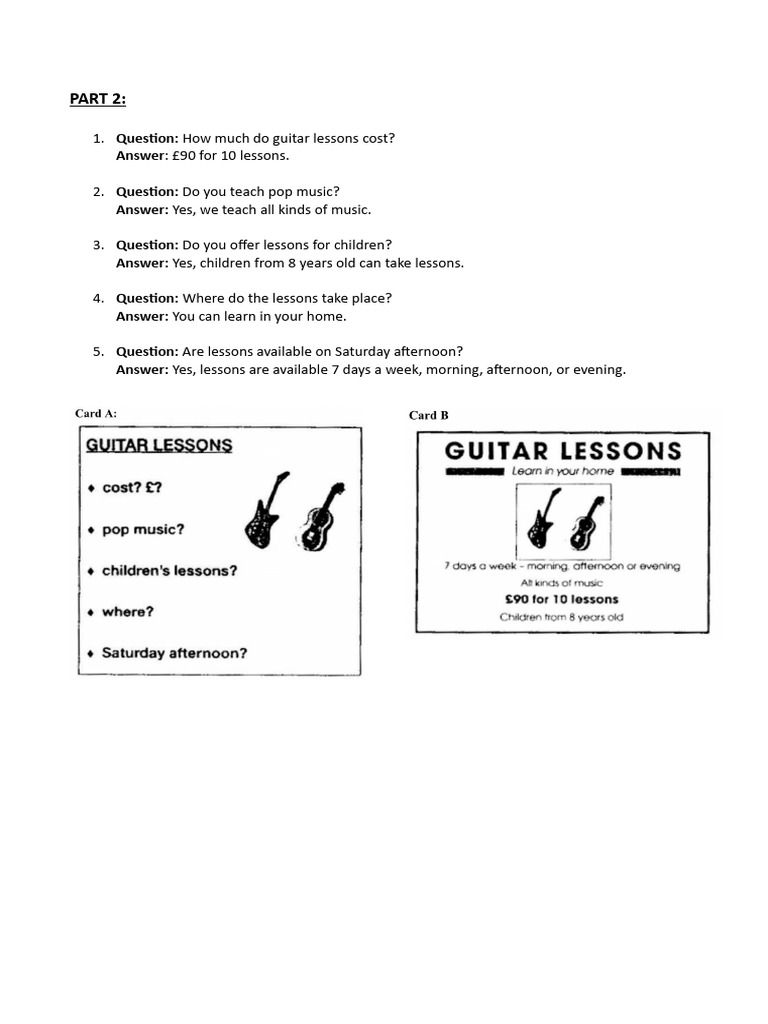 Guitar Lessons Pricing And Availability Pdf