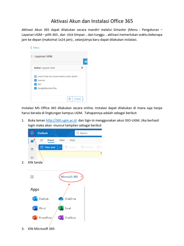 Aktivasi-dan-Instalasi-Office-365 | PDF