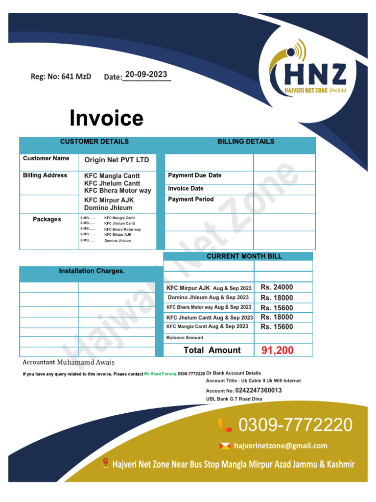 KFC Invoice Aug & Sep2023 | PDF