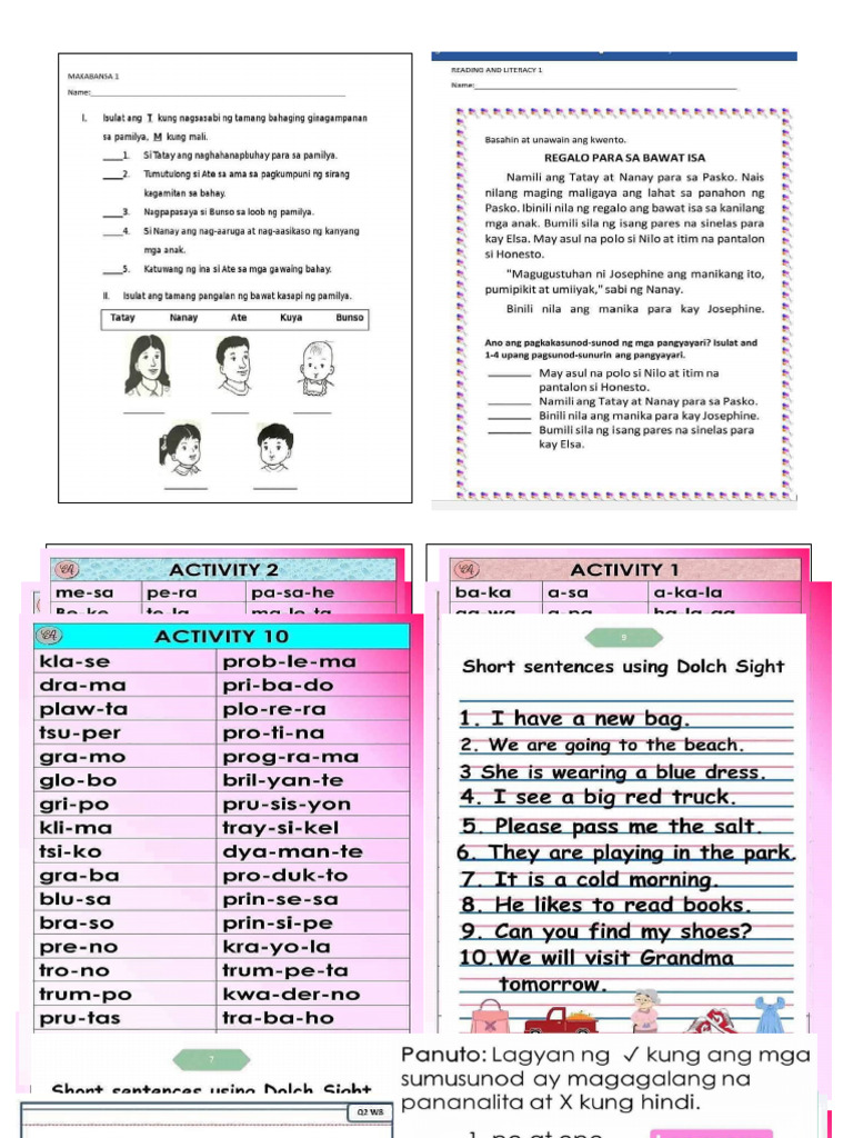 Activity Grade 1 Pdf