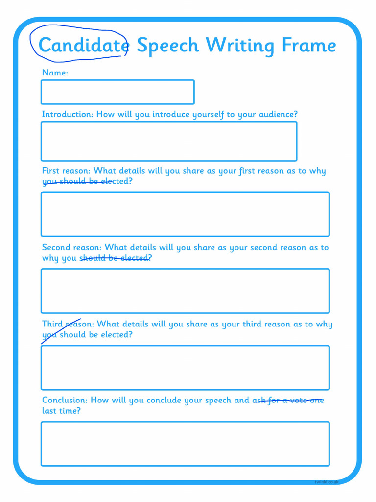 Speech Writing Frame | PDF