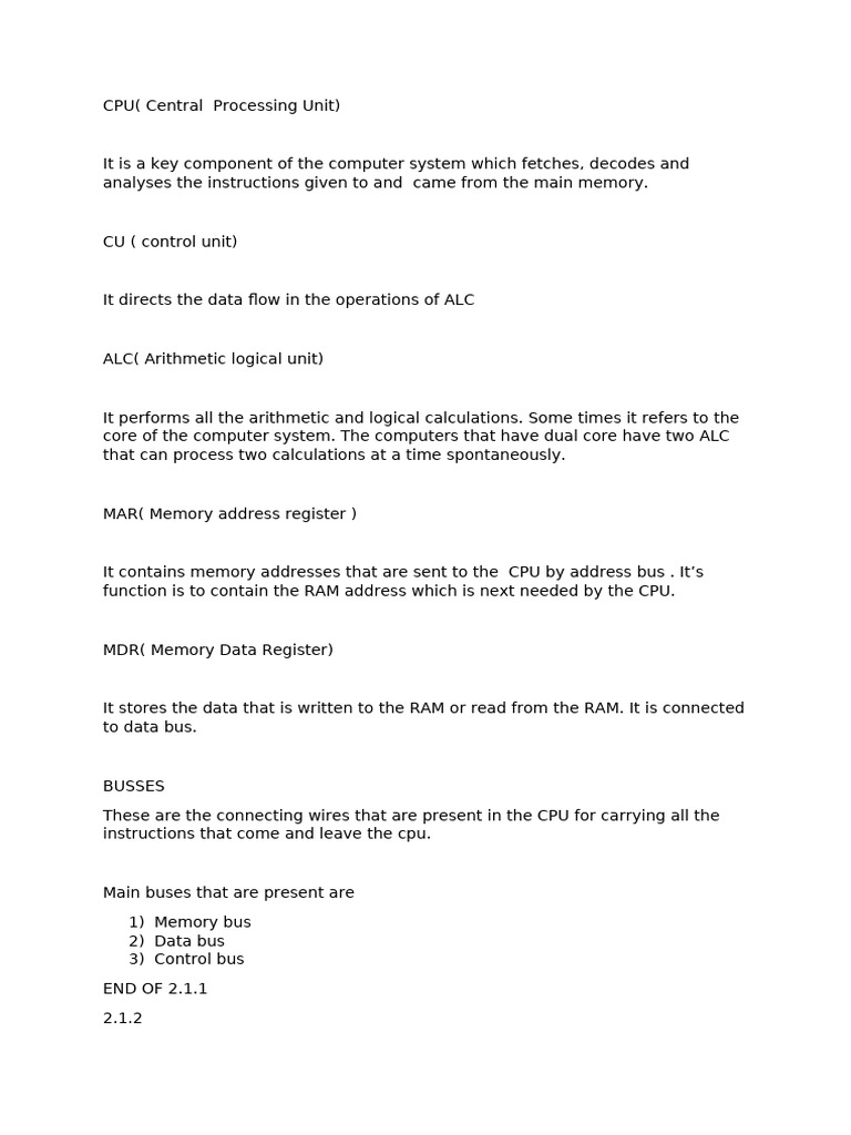 CPU | PDF | Computer Data Storage | Central Processing Unit