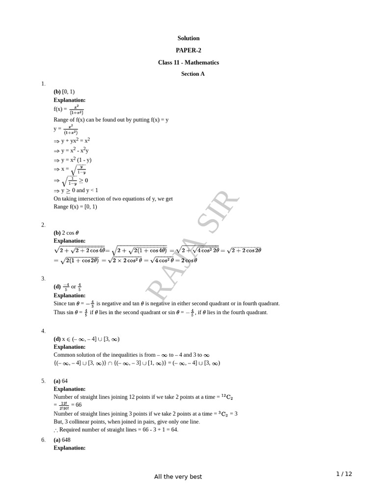 SOL-PAPER-2 | PDF | Ellipse | Elementary Geometry