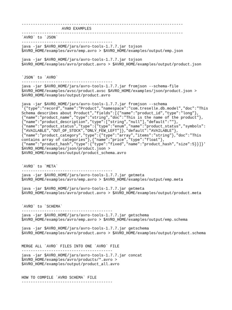 Avro Data Conversion Guide | PDF | Data | Software Engineering