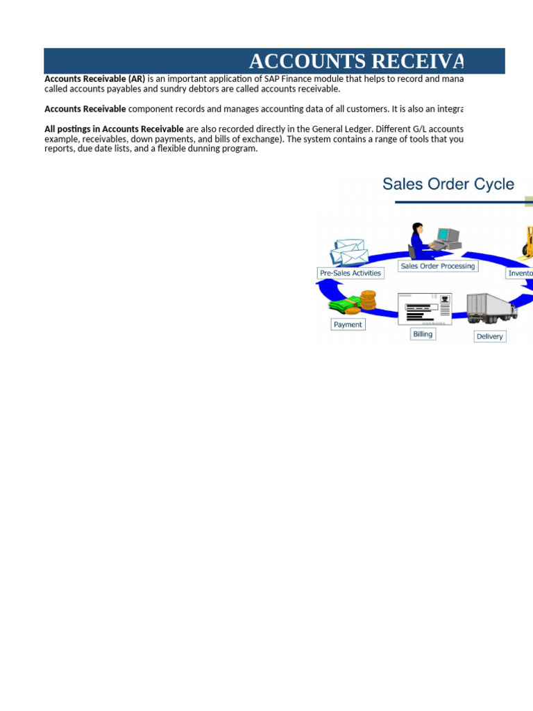 SAP S4HANA Accounts Receivable Notes | PDF | Accounts Payable | Banks SAP S4HANA Accounts Receivable Notes | PDF | Accounts Payable | Banks