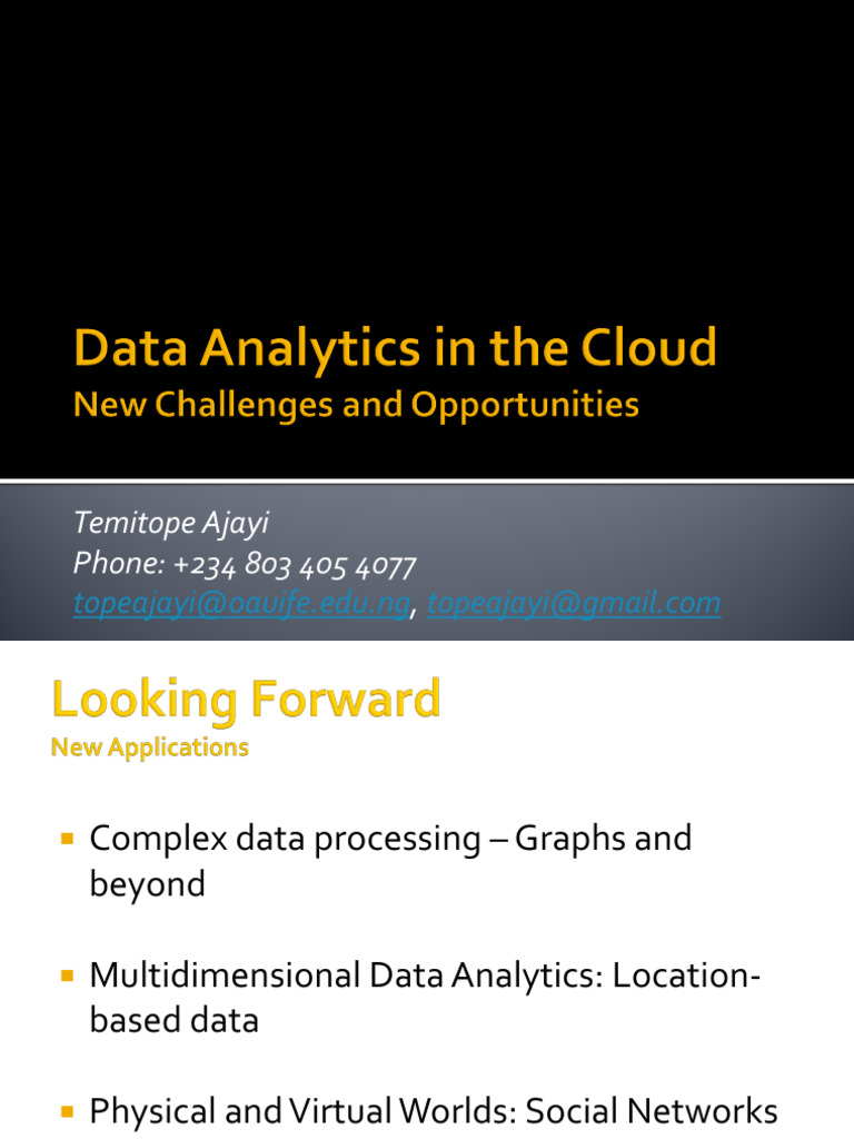 Data Analytics in The Cloud | PDF | Scalability | Cloud Computing
