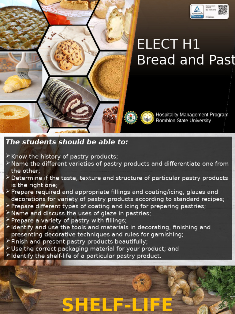 Pastry Products: Shelf Life & Preparation | PDF | Shelf Life | Food ...