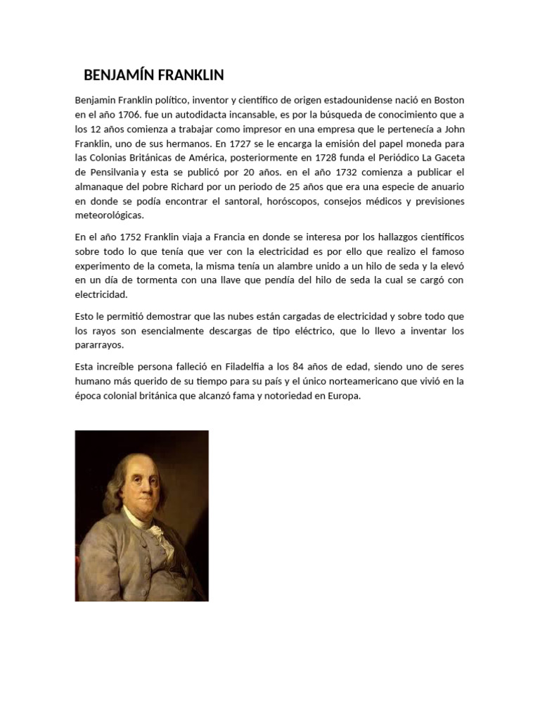 Benjamín Franklin | PDF