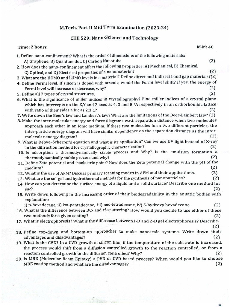 Mid sem sem2 pyq | PDF