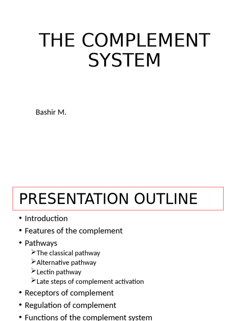The Complement System | PDF | Complement System | Biology