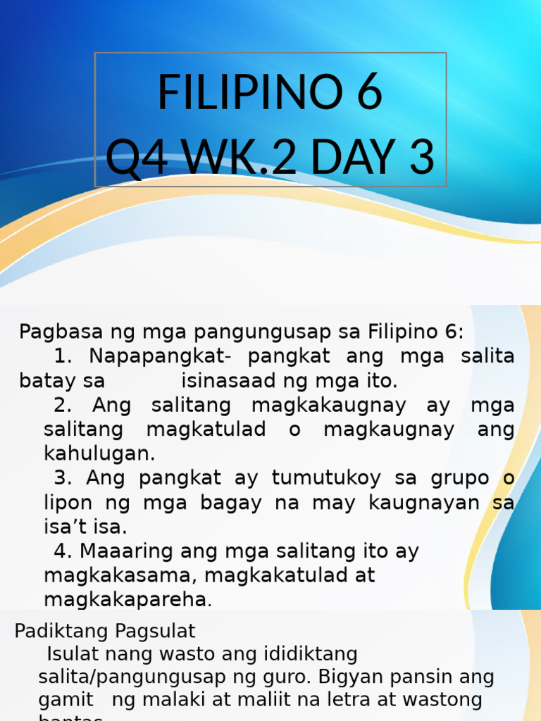 Fil.6 Q4 WK.2D3 | PDF