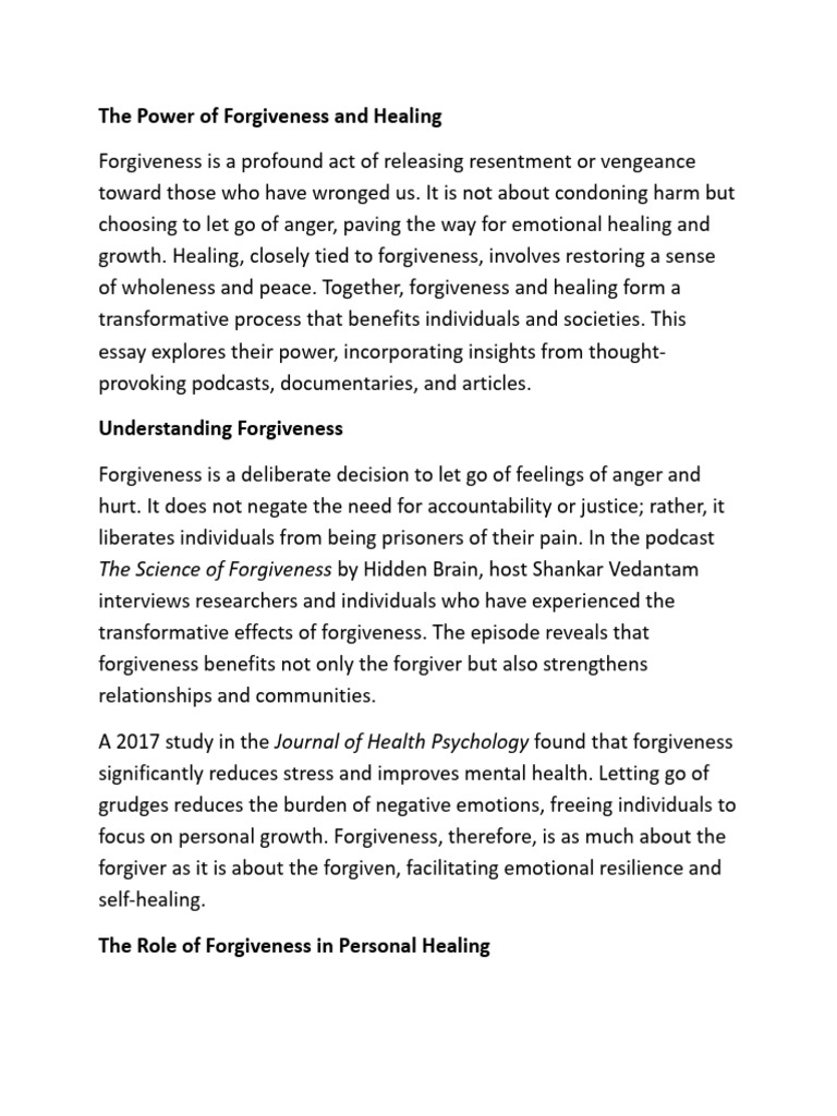 English PRJ | PDF | Forgiveness | Psychology