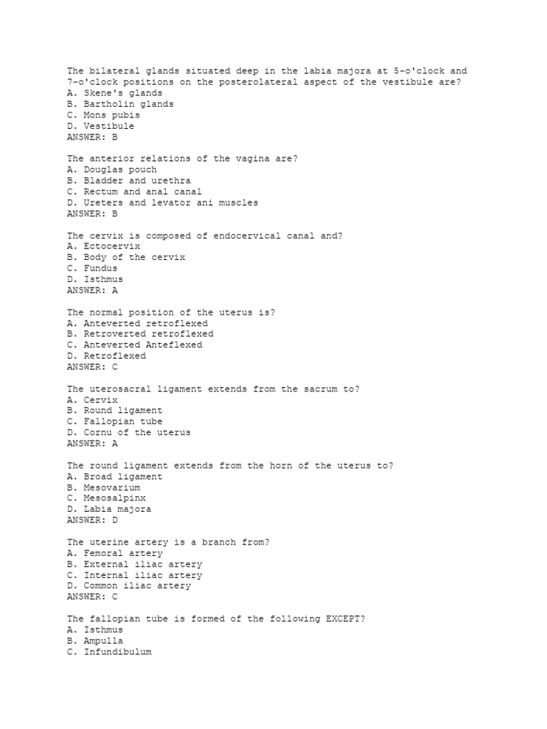 Anatomyembryology MCQ | PDF