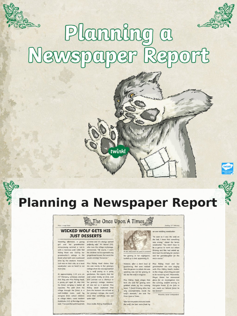 Planning a Newspaper Report - PowerPoint | PDF | Newspapers | Little ...