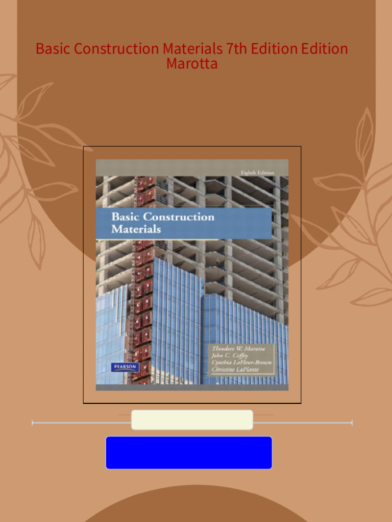 Full Basic Construction Materials 7th Edition Edition Marotta Ebook All Chapters | PDF ...