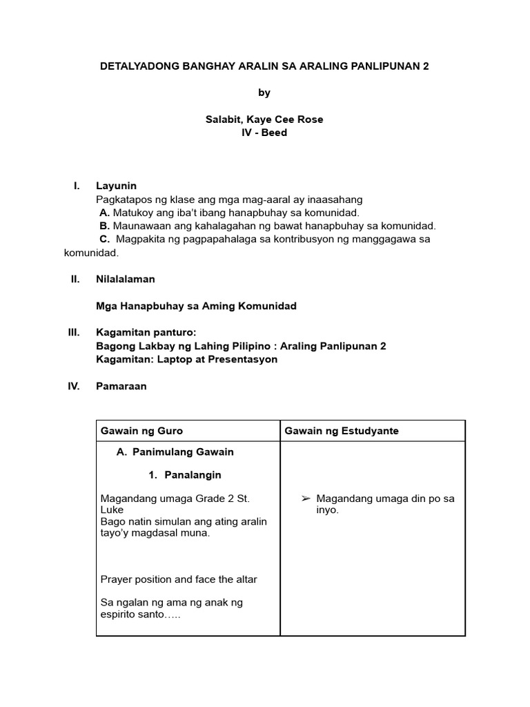 Salabit_ap Detailed Lesson Plan | PDF