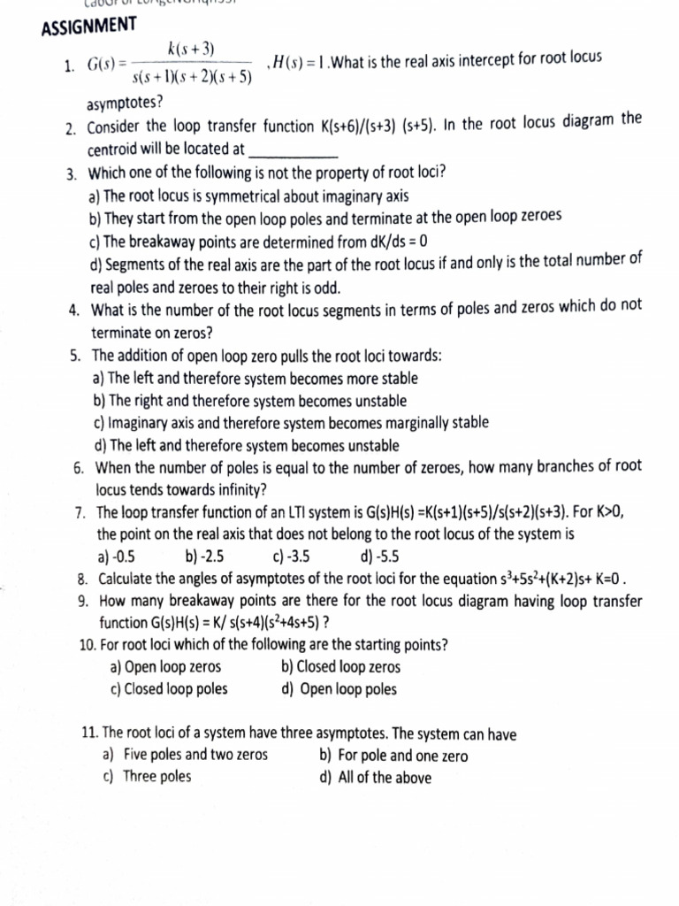 Root Locus Assignment | PDF
