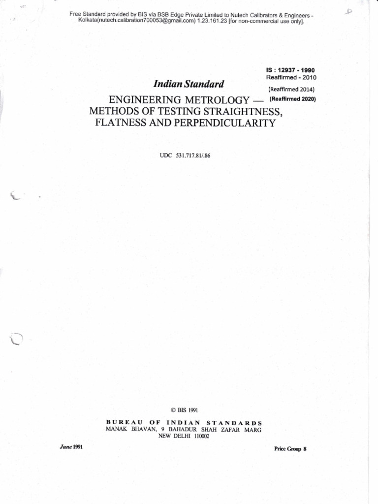 ISO 12937: Testing Straightness & Flatness | PDF | Metrology | Tools