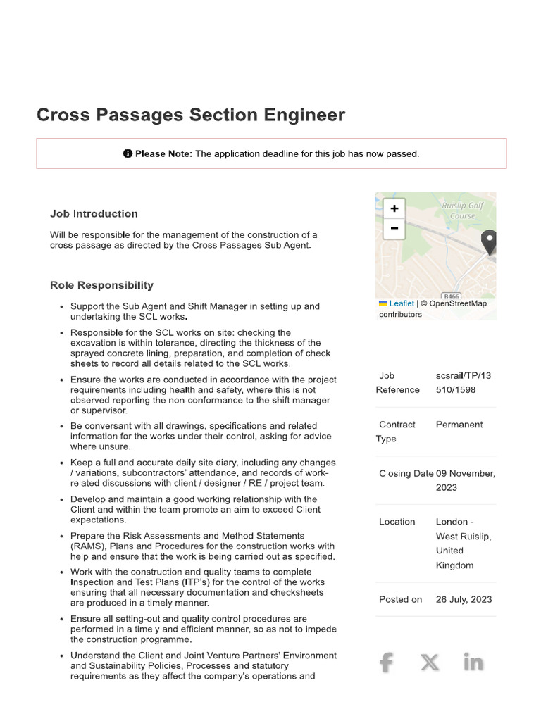 Tunnel Cross Passage Manager Profile | PDF